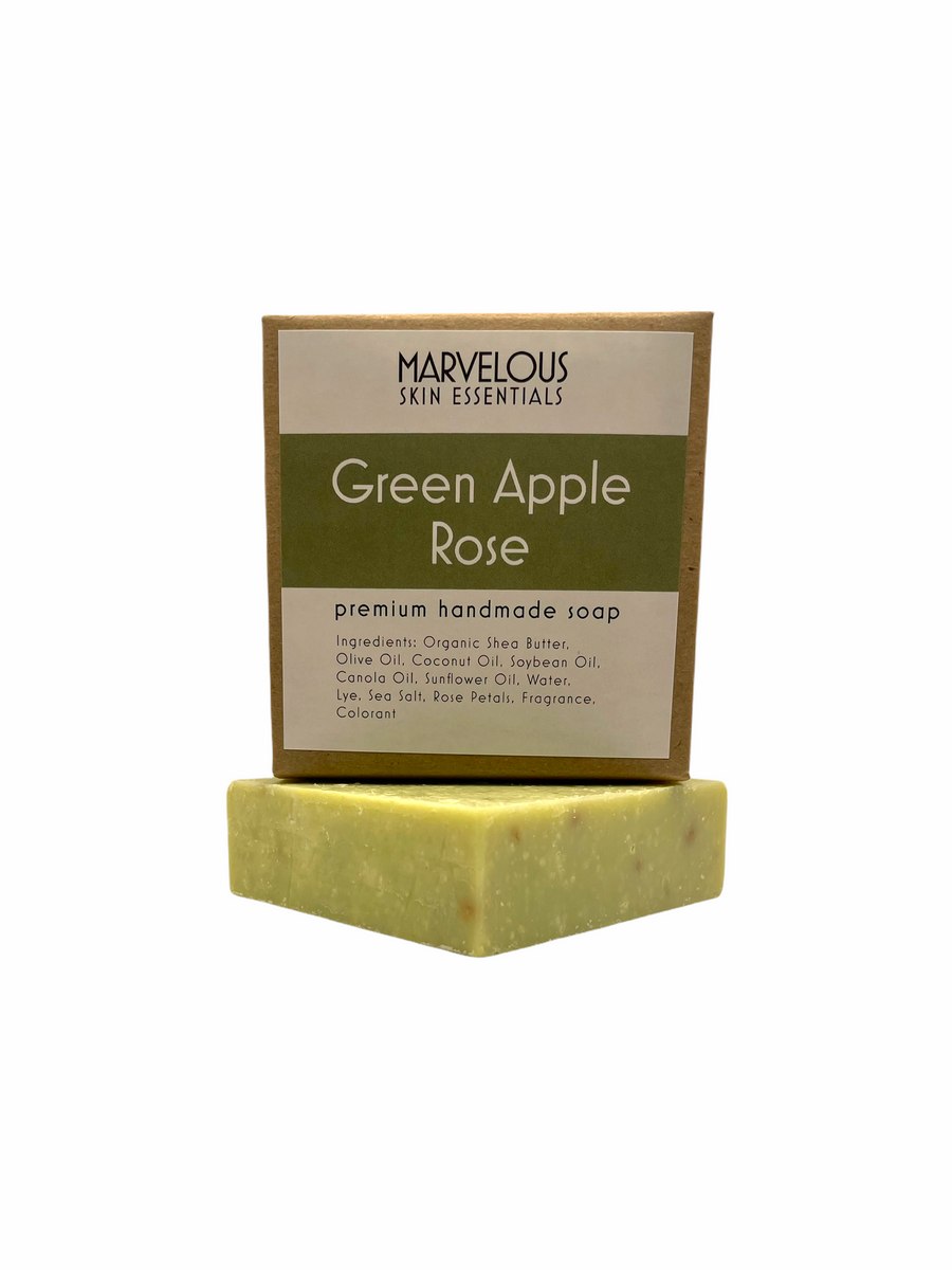 Green Apple Rose Soap Bar 5 oz | Natural Handmade Soaps – Marvelous Skin Essentials (MSE)